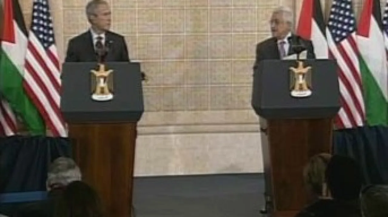 Bush i Abbás doufají, že palestinský stát vznikne do roka — ČT24 ...
