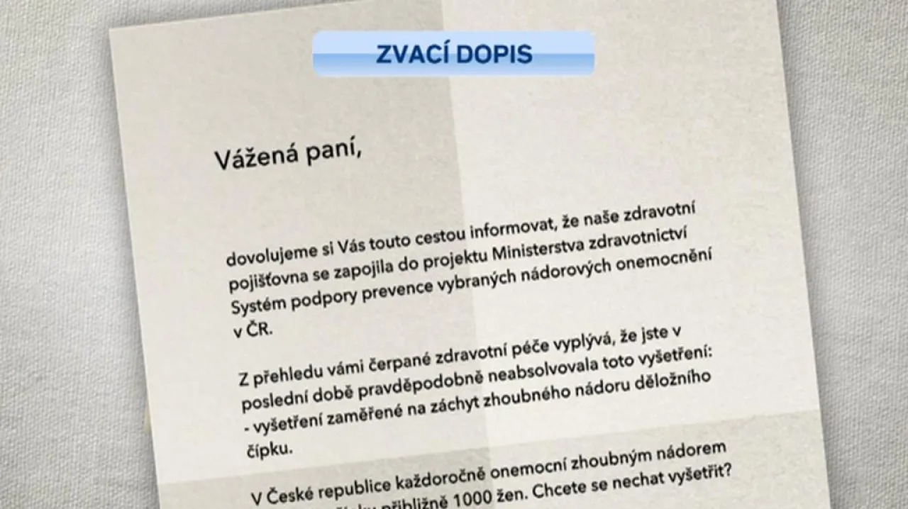 Pojišťovny rozešlou tisíce pozvánek v rámci prevence rakoviny — ČT24 ...