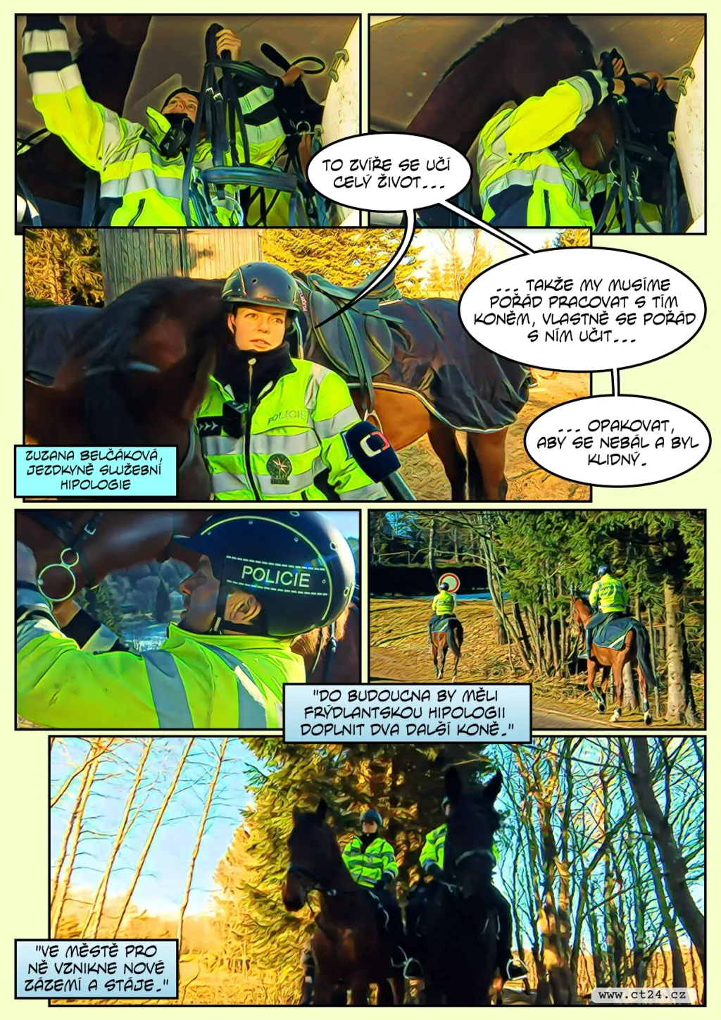 Jízdní policie ve Frýdlantu má dvě nové posily — ČT24 — Česká televize