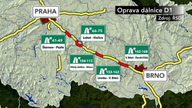 V létě pojedeme na D1 pomaleji - silničáři plánují rekonstrukci — ČT24 ...