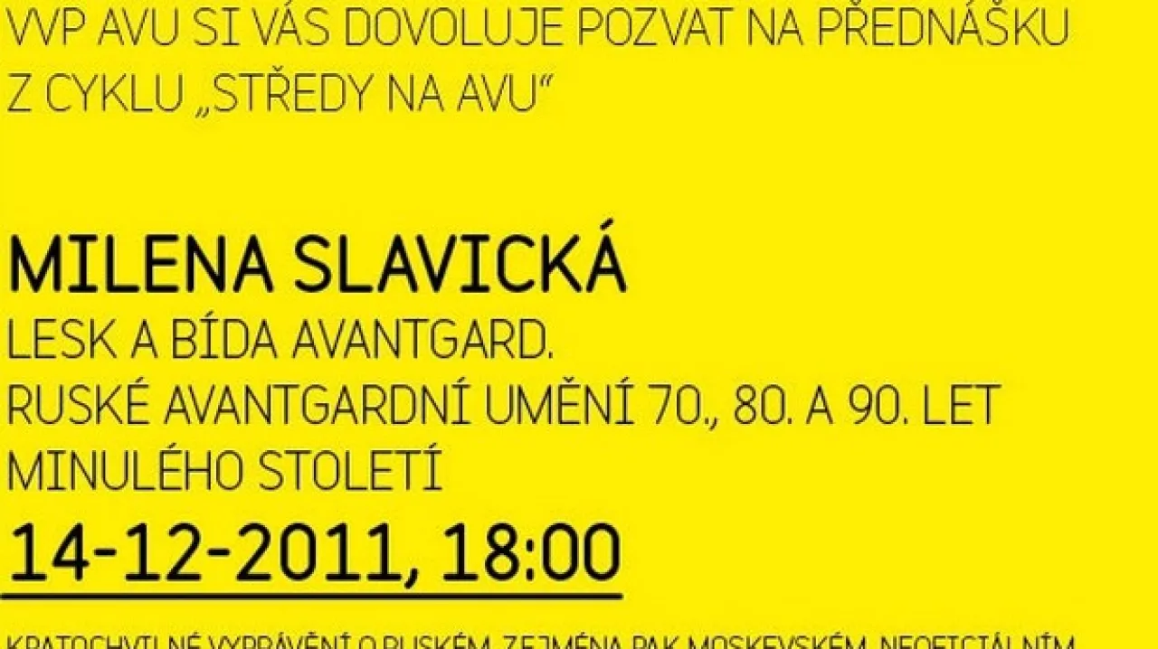 On-line z AVU: M. Slavická / Lesk a bída avantgard — ČT24 — Česká televize