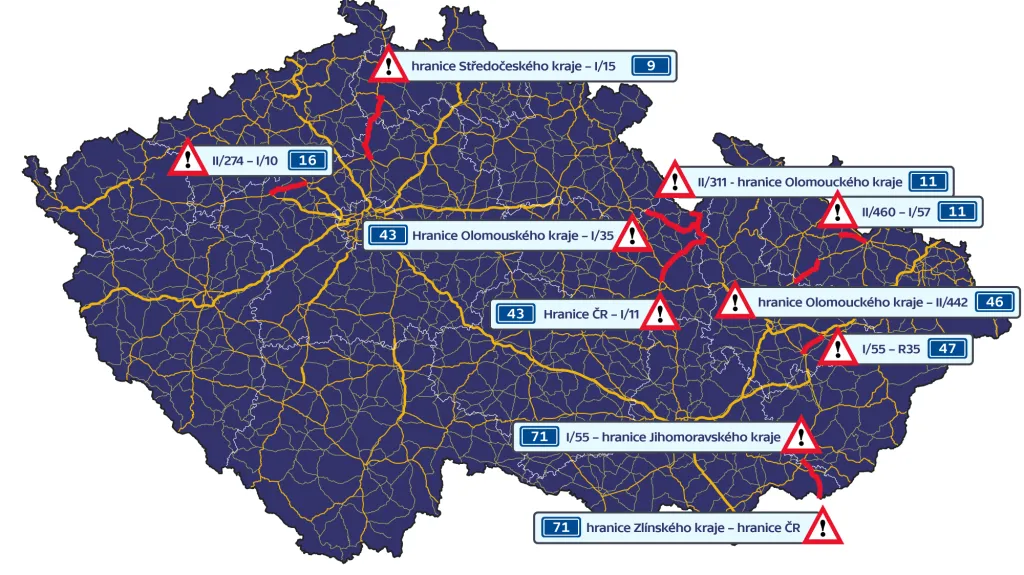 Nejnebezpečnější jsou silnice prvních tříd, prozrazuje nová mapa — ČT24 ...