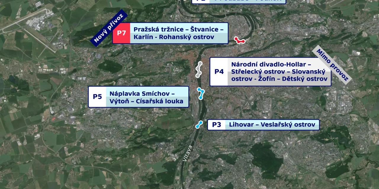 Nový pražský přívoz spojil Holešovice s Karlínem — ČT24 — Česká televize