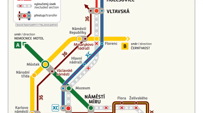 Pražské metro čekají velikonoční výluky. Části linek A a C nahradí ...