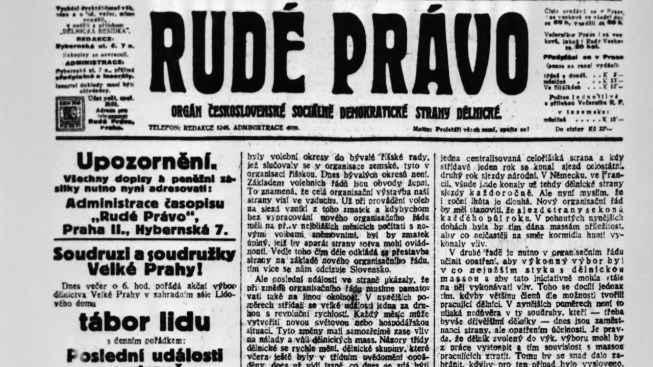 Rudé právo byly noviny se světovým formátem a obrovským nákladem, které ...