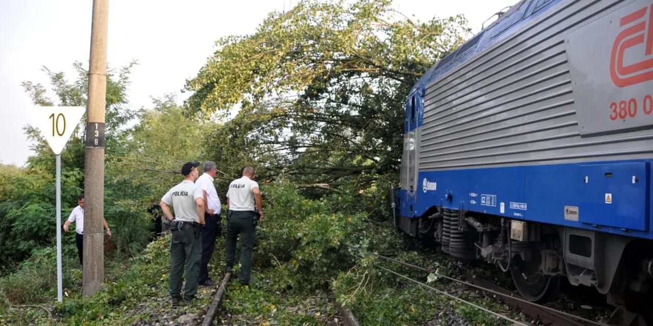 Na koleje spadl strom, vlaky z Bratislavy do Prahy se pohnuly až před půlnocí — ČT24 — Česká ...