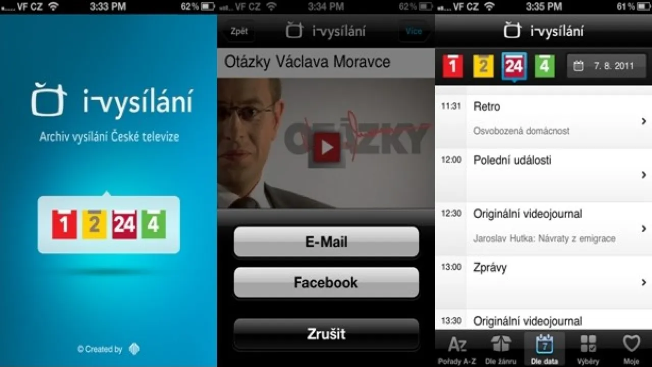 Archiv pořadů ČT iVysílání je na iPhonech — ČT24 — Česká televize